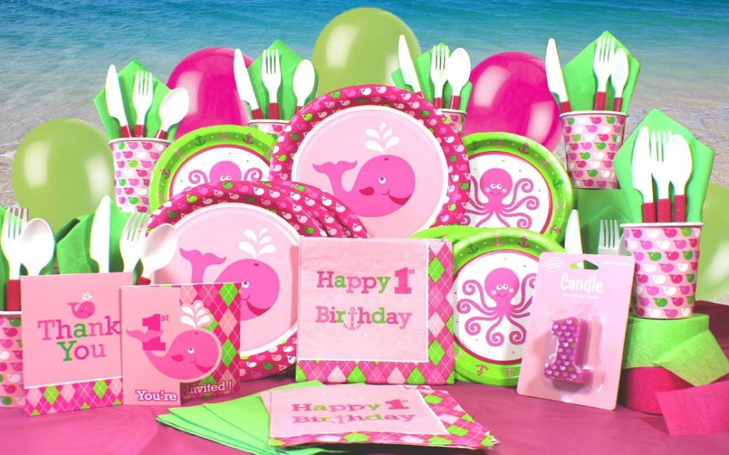 Pink Ocean Preppy 1st BDay Basic Box | Welcome to www.QuickPartyBox.com ...